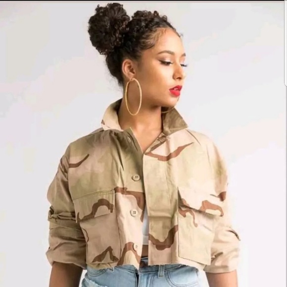 ysyntricity | Jackets & Coats | Desert Camouflage Distressed Cropped ...